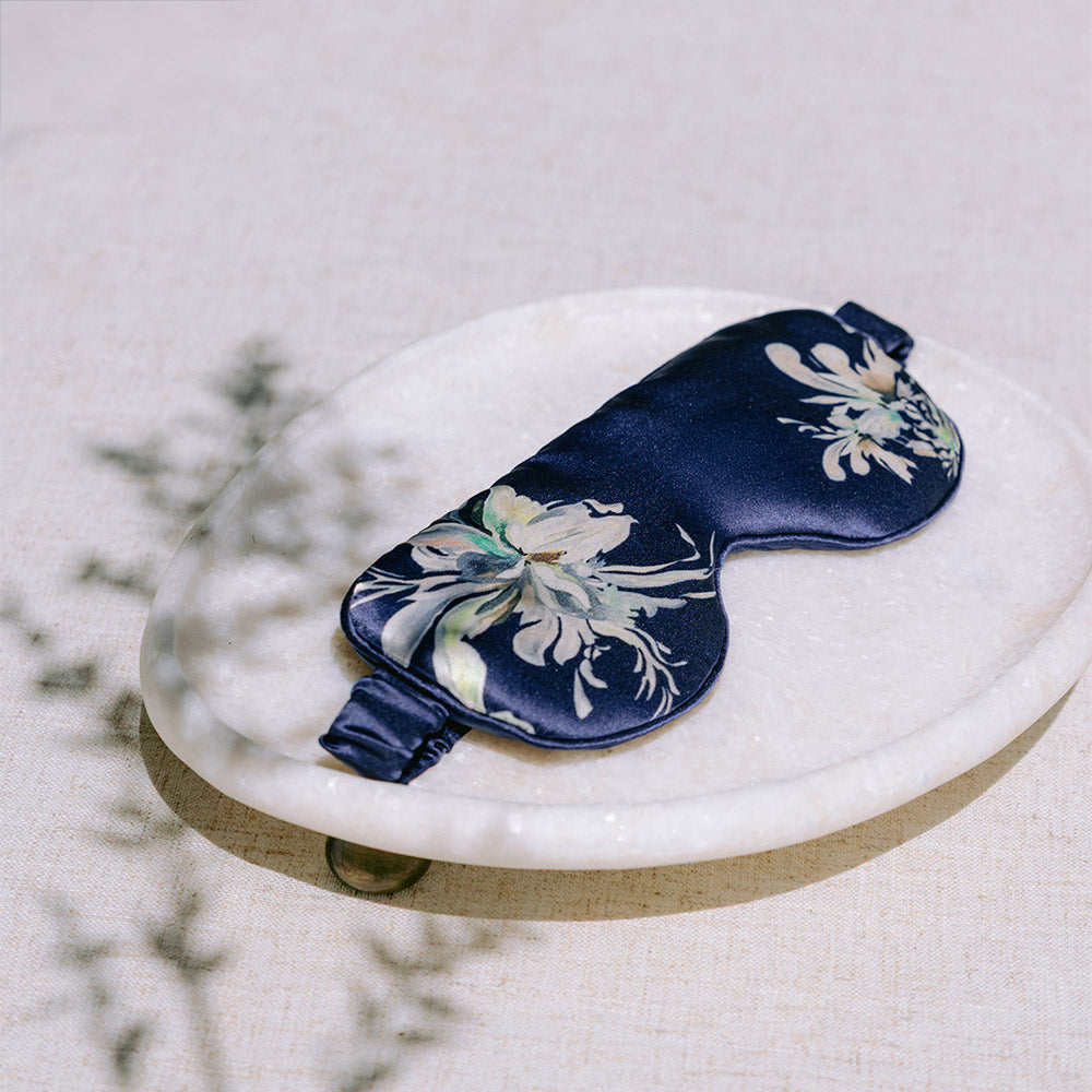Yuri Washable Silk Floral Eye Mask | Luxury Sleeping Eye Mask
