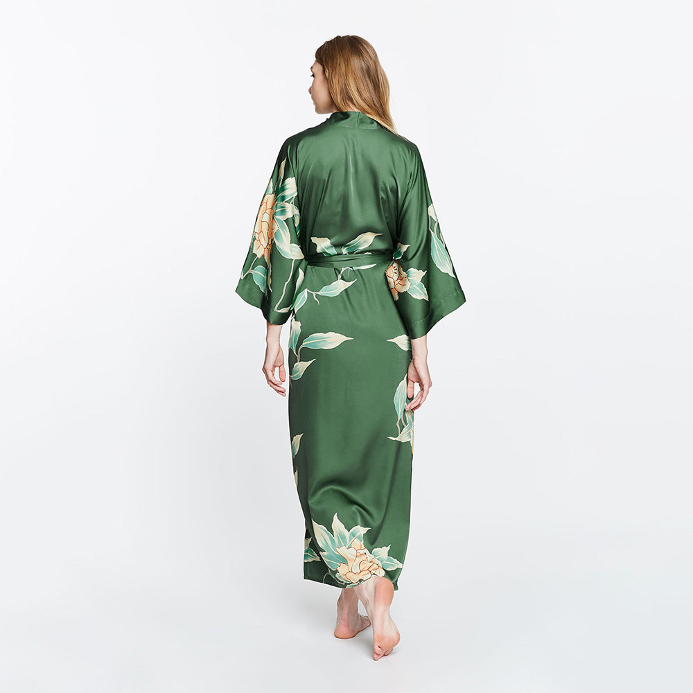 Floral Tie Waist Kimono Robe with Side Slit | KIM+ONO – kimandono.com