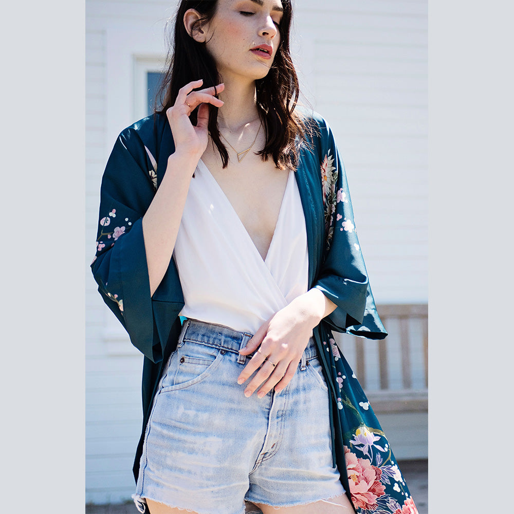 Spring Floral Kimono Robe - Long | KIM+ONO – kimandono.com