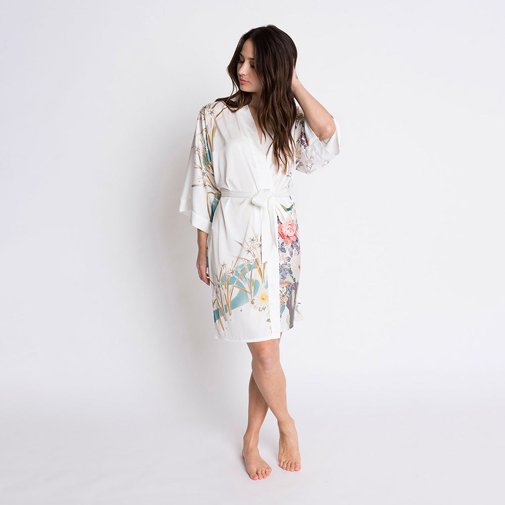 Woman's Spring Short Floral Kimono Robe | KIM+ONO – kimandono.com