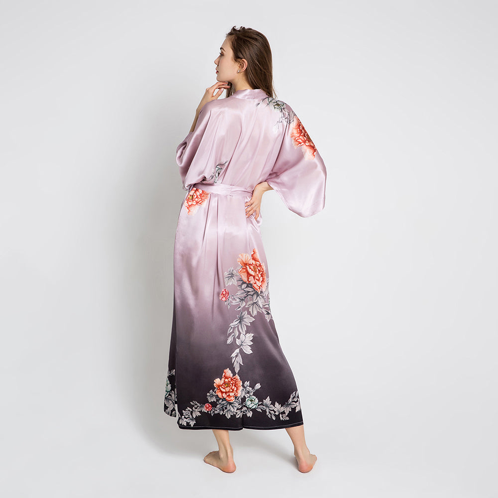 Botan Kimono | Long Silk Kimono Dressing Gown | KIM+ONO – kimandono.com
