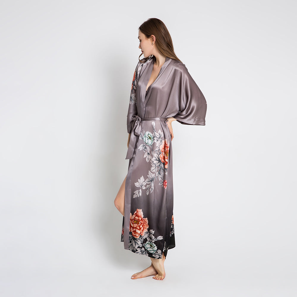 Botan Kimono | Long Silk Kimono Dressing Gown | KIM+ONO – kimandono.com