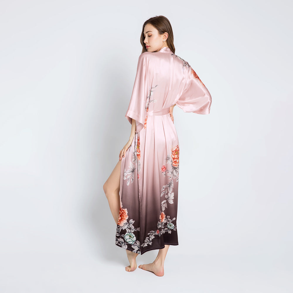 Botan Kimono | Long Silk Kimono Dressing Gown | KIM+ONO – kimandono.com