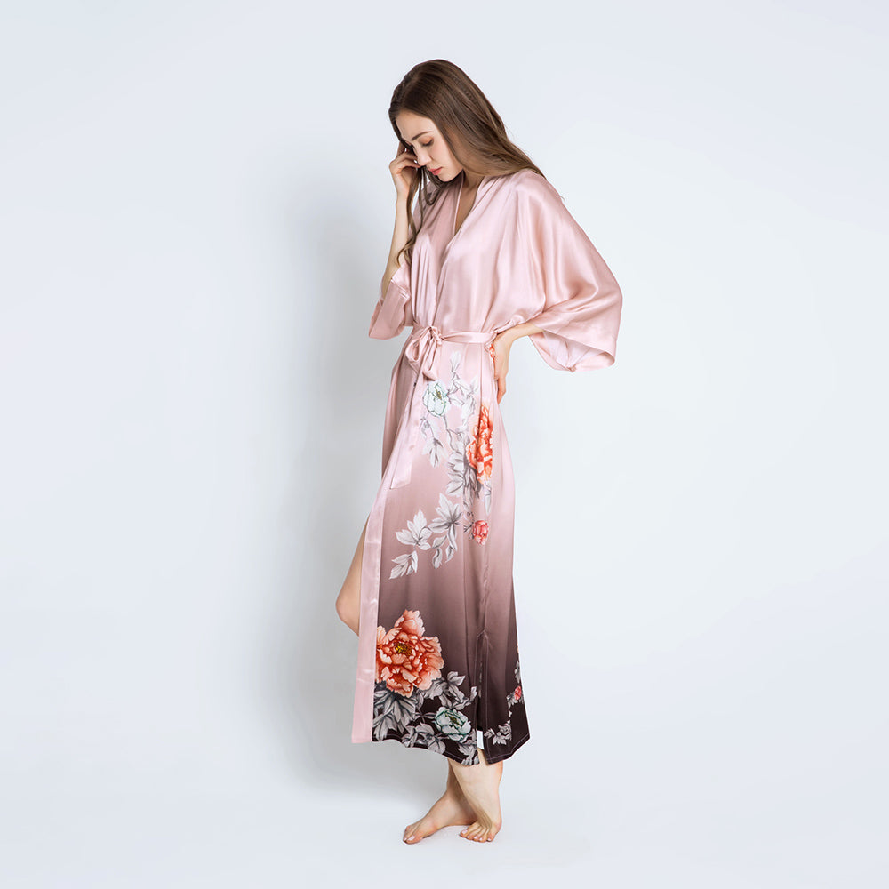 Botan Kimono | Long Silk Kimono Dressing Gown | KIM+ONO – kimandono.com