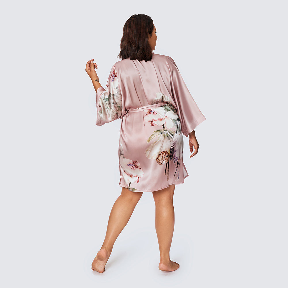 Kuren Plus Size Silk Kimono Robe - Short | KIM+ONO – kimandono.com