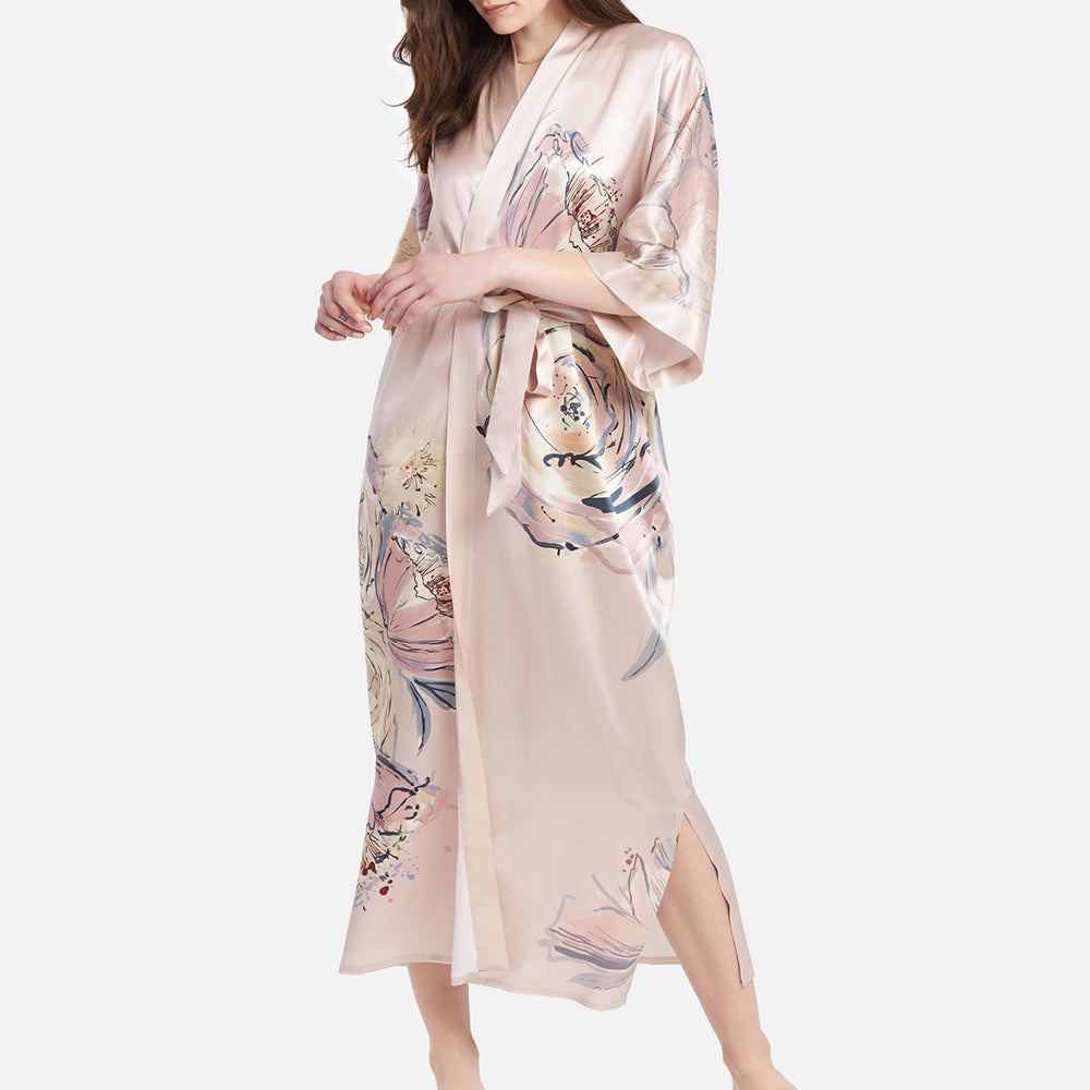 Jia Washable Silk Long Lightweight Kimono Robe | KIM+ONO – kimandono.com