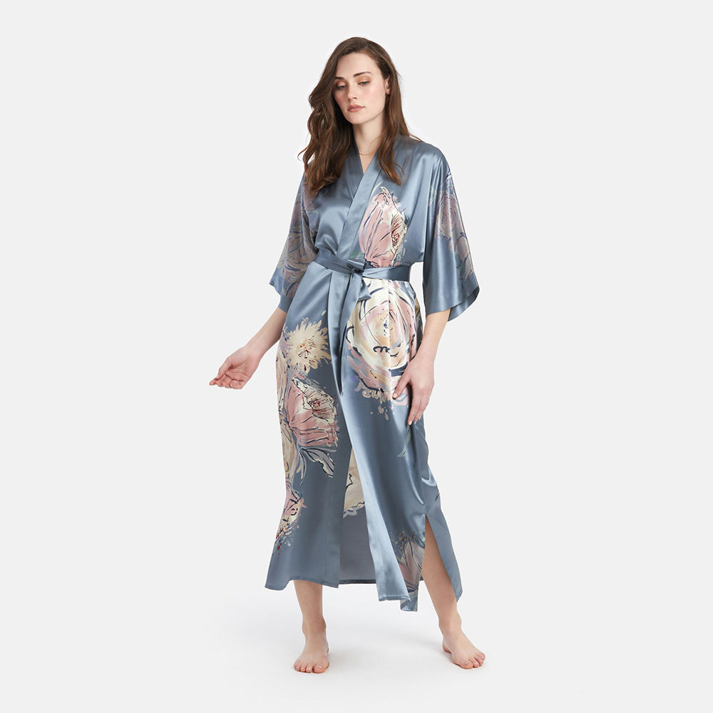 Jia Washable Silk Long Lightweight Kimono Robe | KIM+ONO – kimandono.com