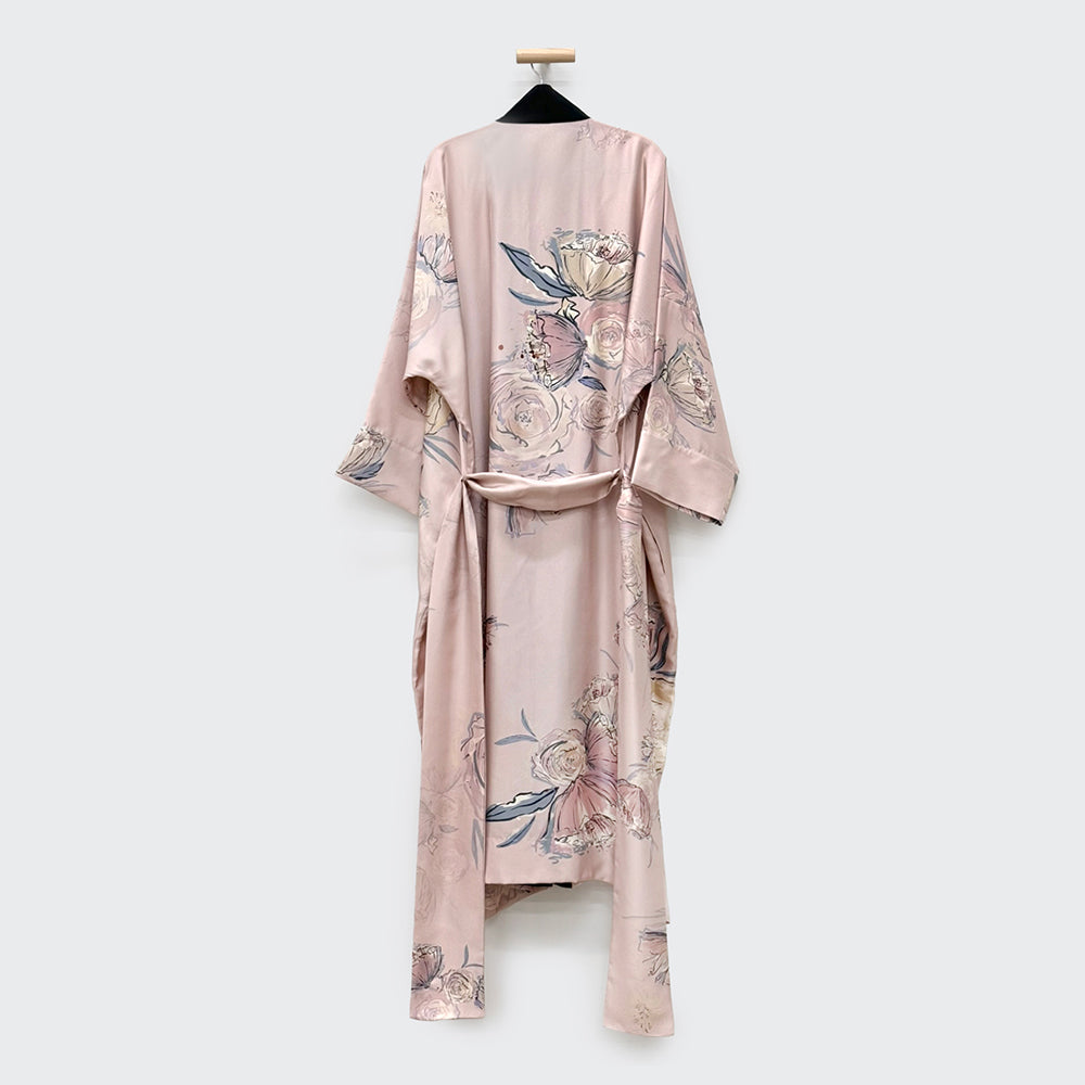 Jia Washable Silk Twill Long Lightweight Kimono Robe – kimandono.com