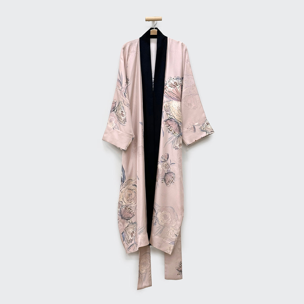Jia Washable Silk Twill Long Lightweight Kimono Robe – kimandono.com