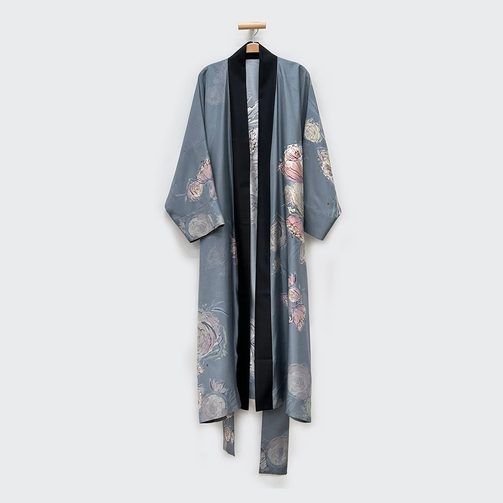 Jia Washable Silk Twill Long Lightweight Kimono Robe – kimandono.com