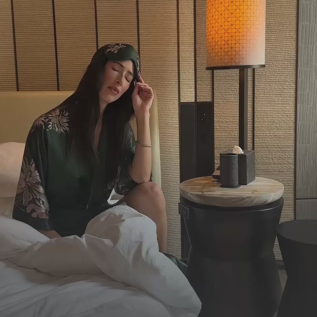 Kiku Washable Silk Sleeping Eye Mask | Floral Luxury Eye Mask ...