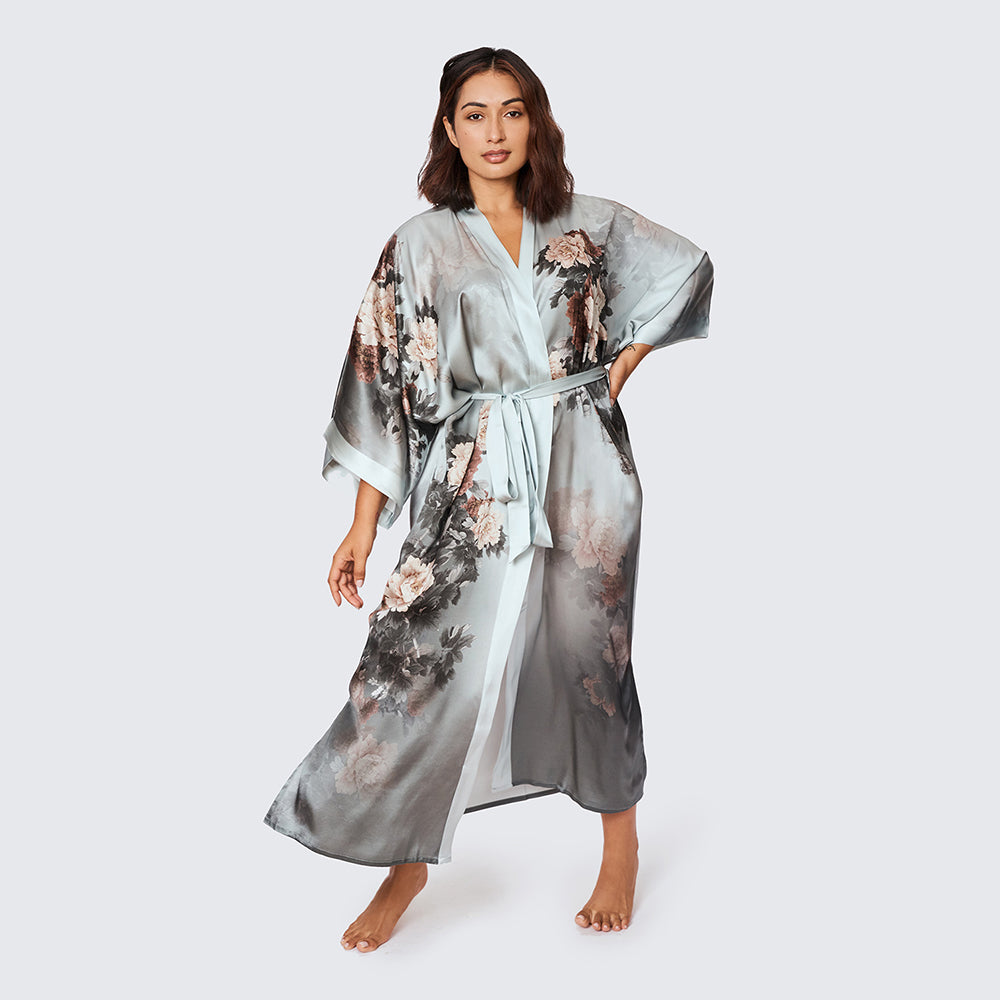Keina Plus Size Silk Kimono Robe - Long | KIM+ONO – kimandono.com