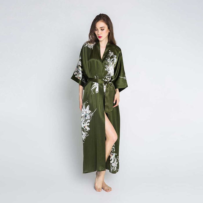 Handcrafted Yuri Luxury Silk Kimono Robe - Long | KIM+ONO – kimandono.com