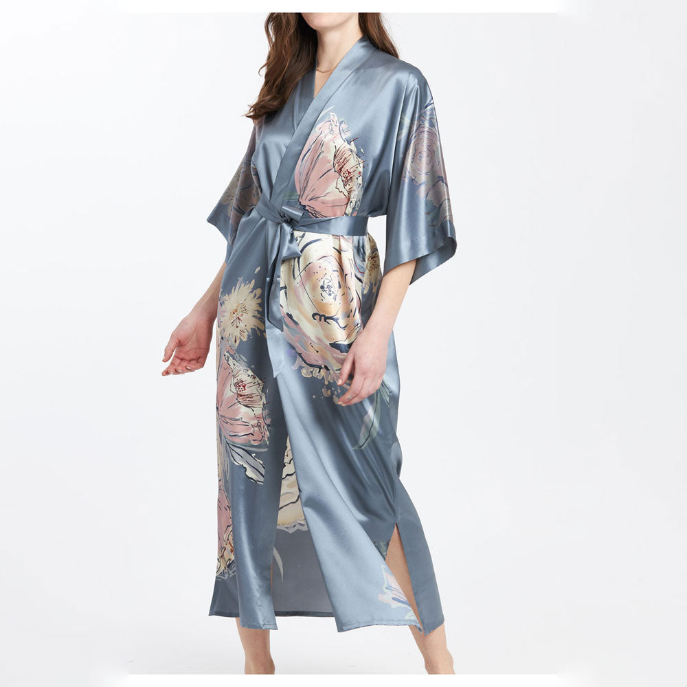 Jia Washable Silk Long Lightweight Kimono Robe | KIM+ONO – kimandono.com